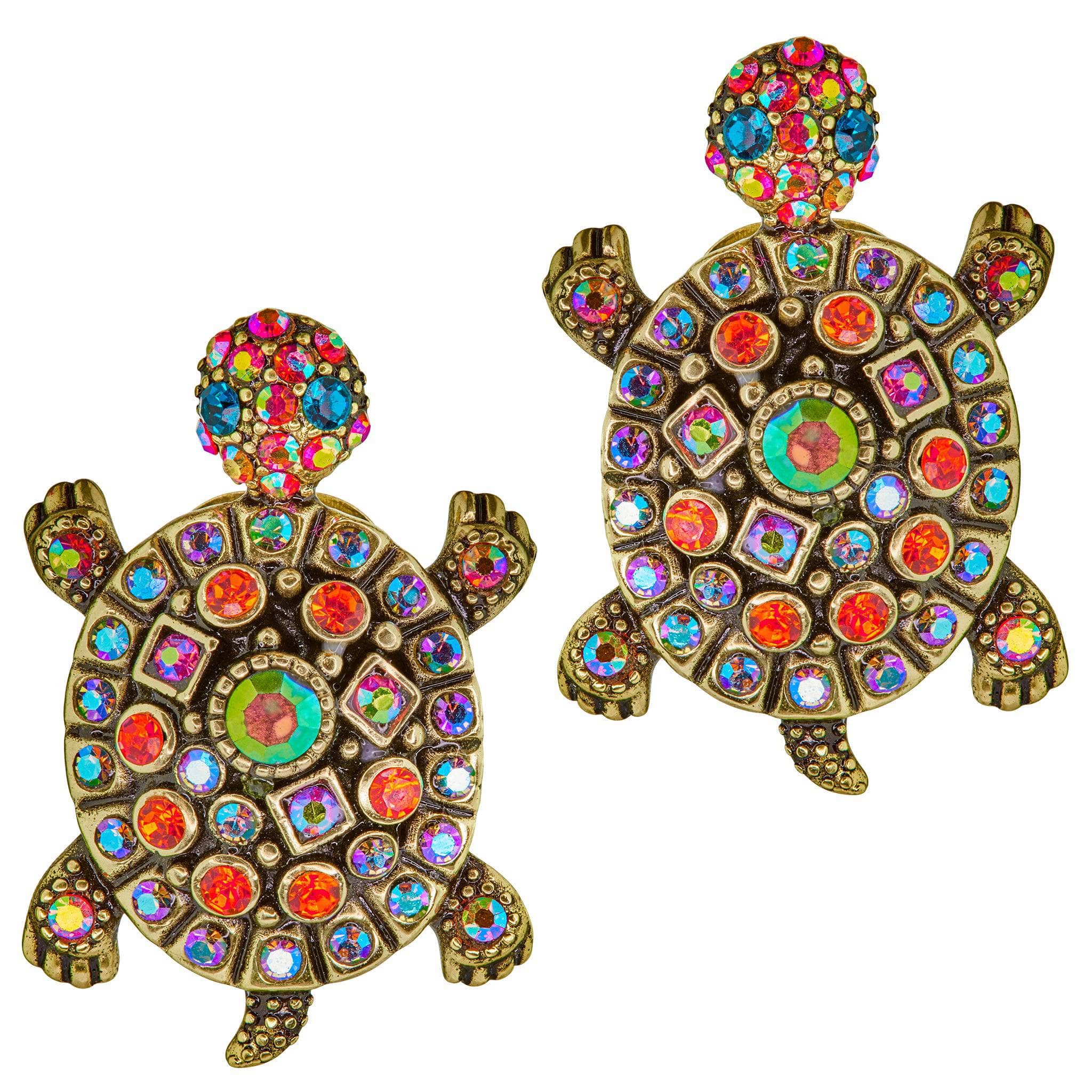 Heidi Daus®"Simply Irresistible Turtle" Crystal Turtle Button Earrings ...