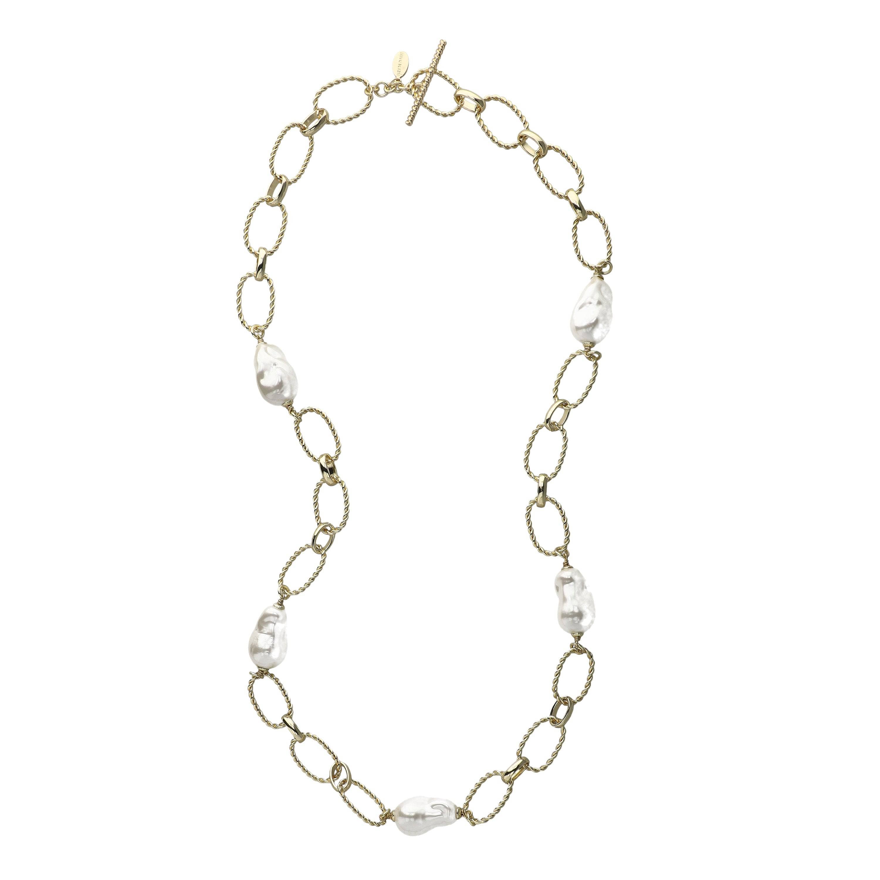 HEIDI DAUS®"Baroque Pearl" Chain Toggle Necklace