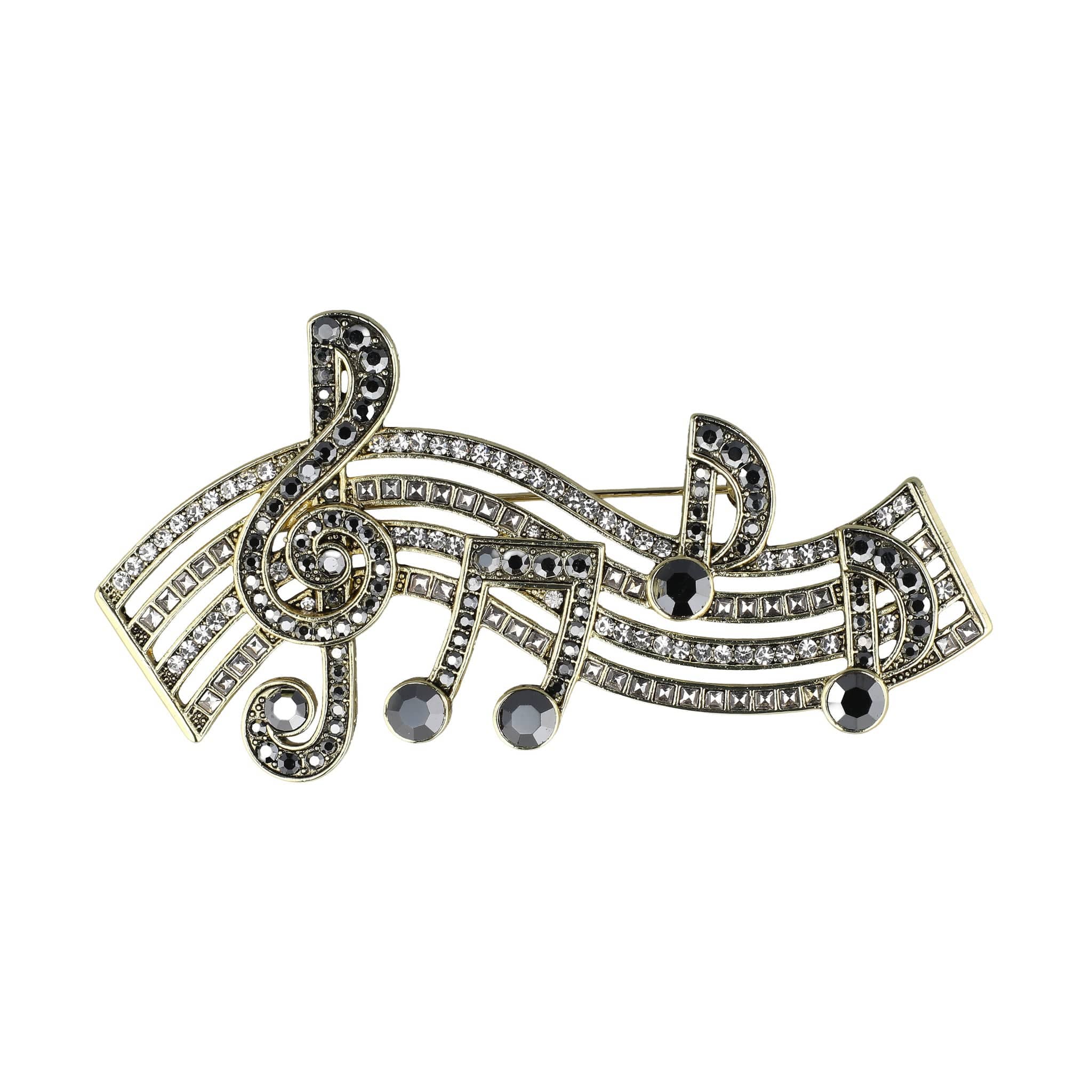 HEIDI DAUS® “Sweet Harmony” Crystal Musical Notes Statement Pin/Brooch