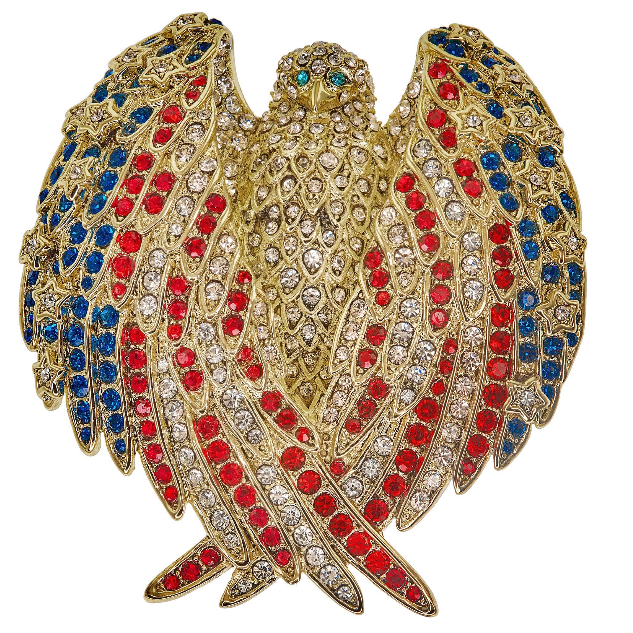 Freedom Wings Patriotic Eagle Pin – Crystal American Brooch – HEIDI DAUS®