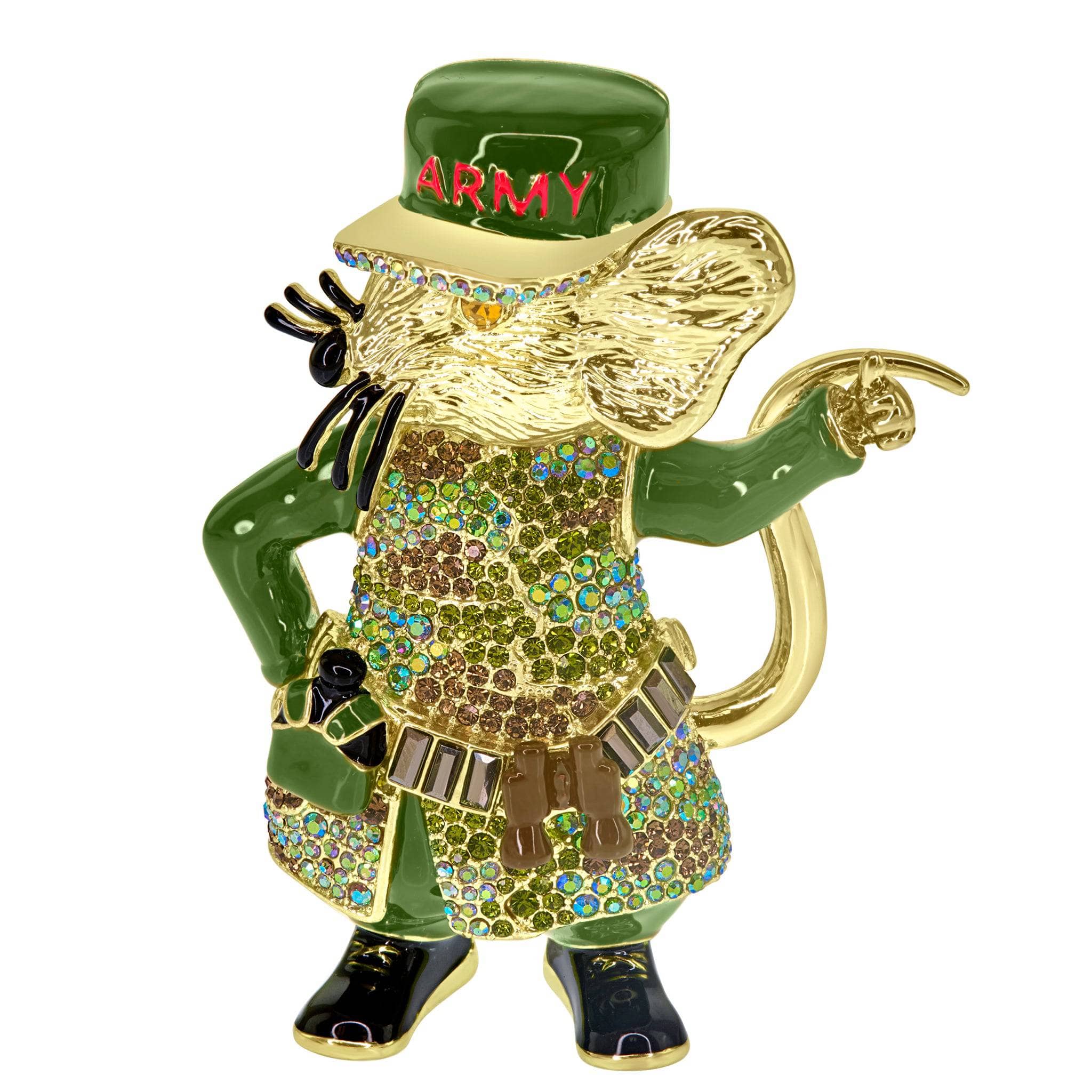 Heidi Daus®"General Mouse" Crystal & Enamel Army Mouse Pin – HEIDI DAUS®