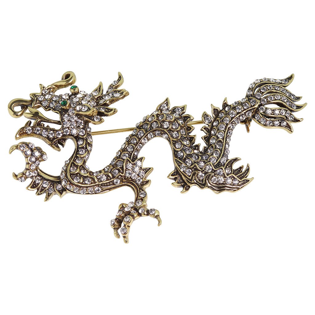 HEIDI DAUS®"Shimmering Dragon" Crystal Dragon Pin