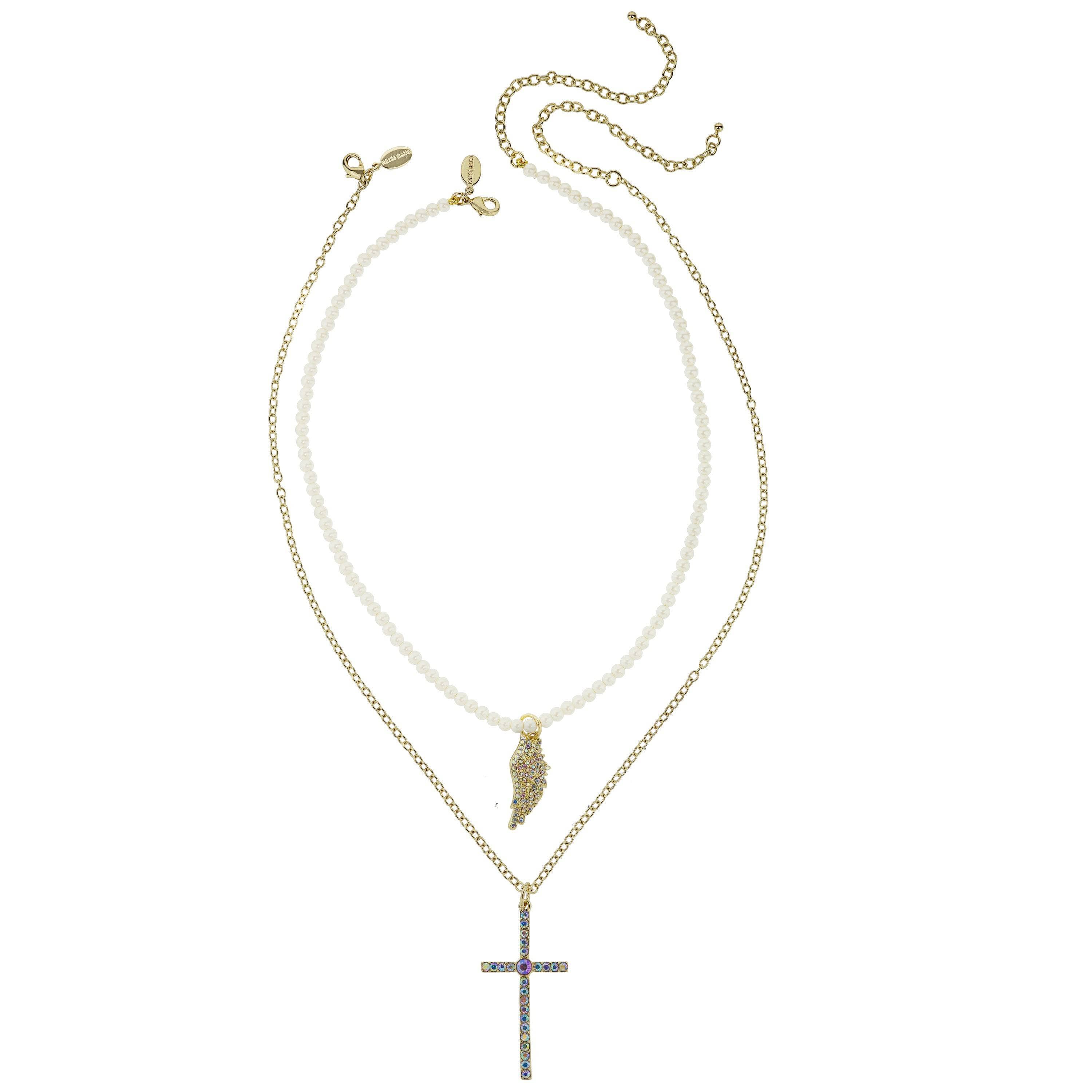 HEIDI DAUS® “Angelic Trilogy” Crystal Cross Necklace & Earring Set – M